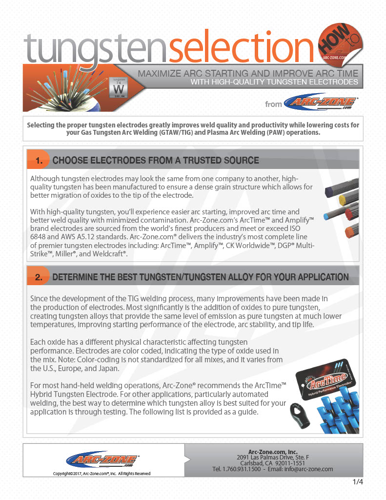 Selecting the Right Tungsten Electrode